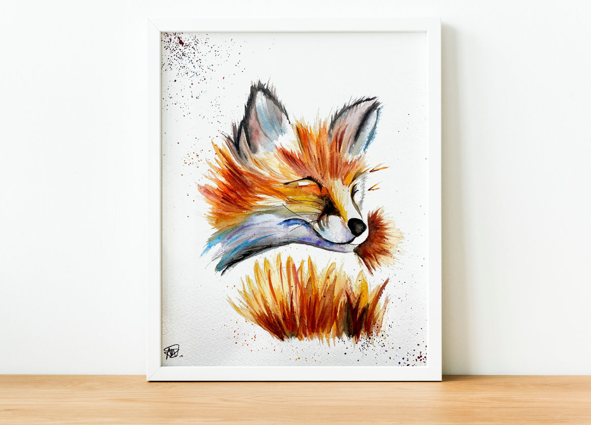 Watercolour Fox Painting – Art By Alice May